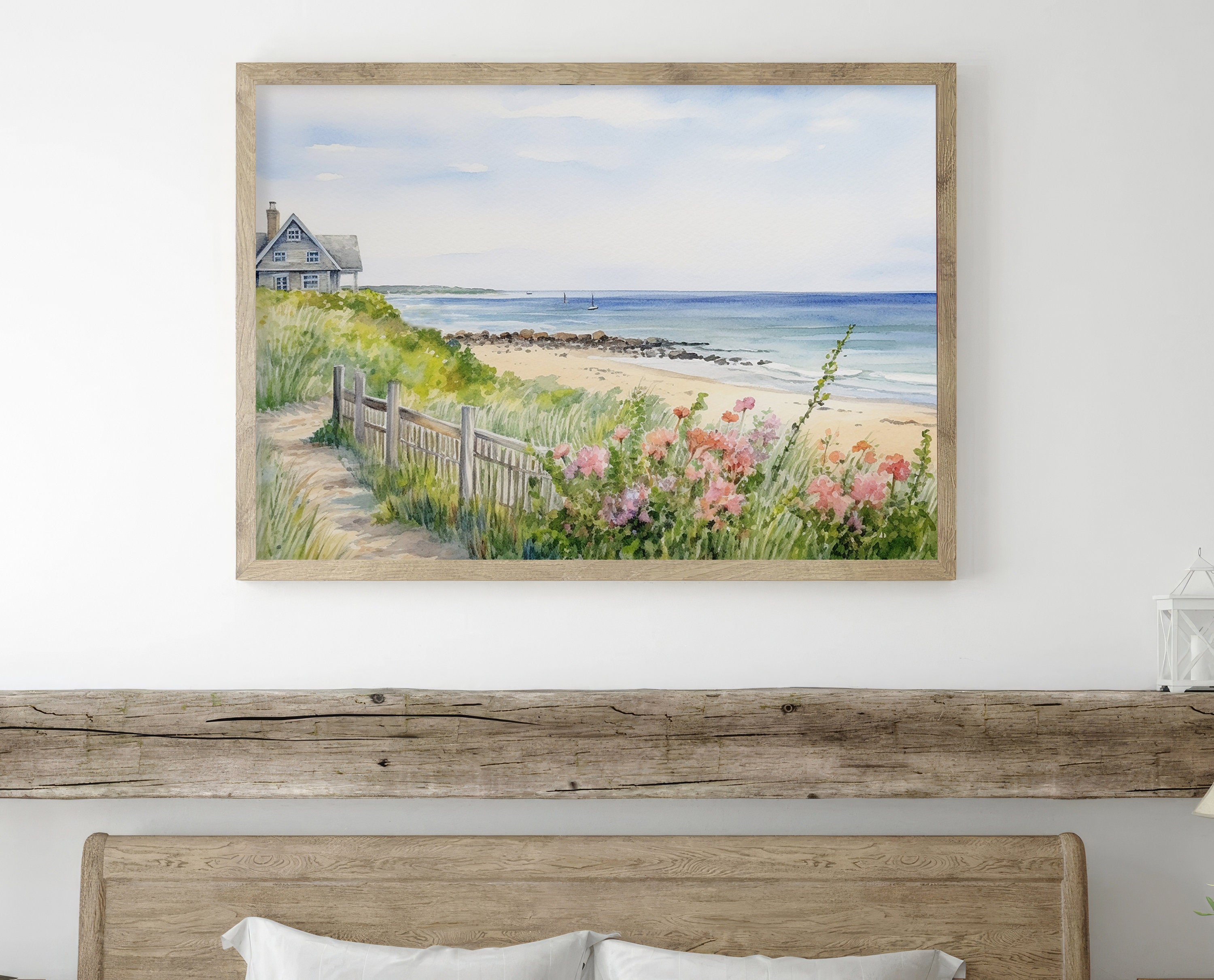 Cape Cod Painting Beach Scene Art Print Seaside Wall Art Beach House ...