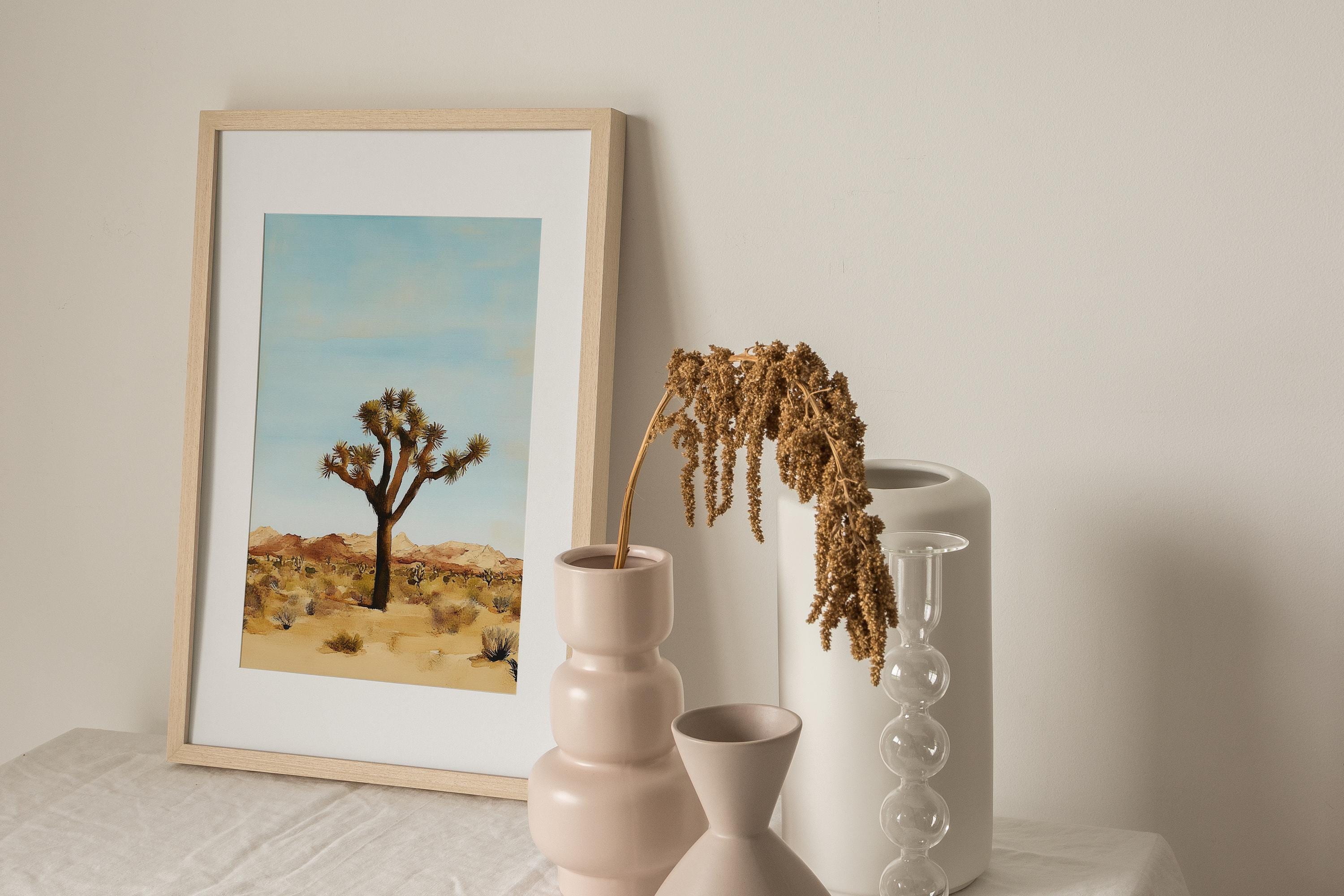 Joshua Tree Painting National Park Watercolor California Landscape Art ...