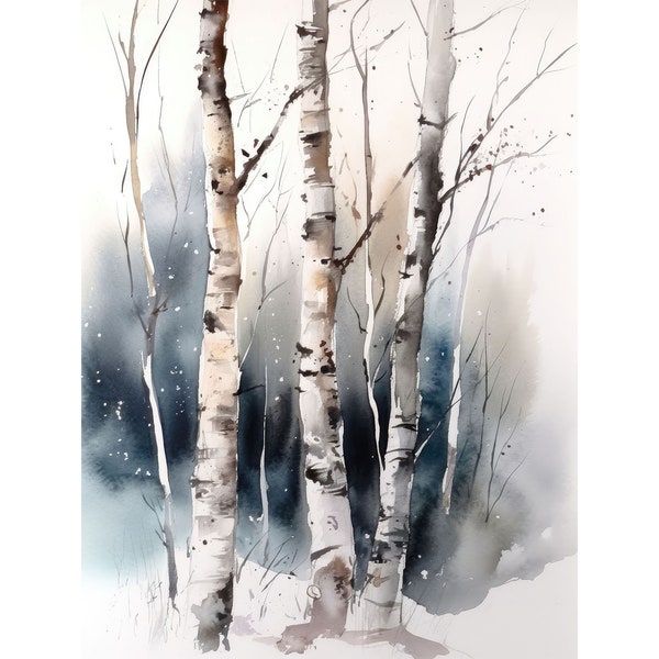 Birch Canvas Art - Etsy