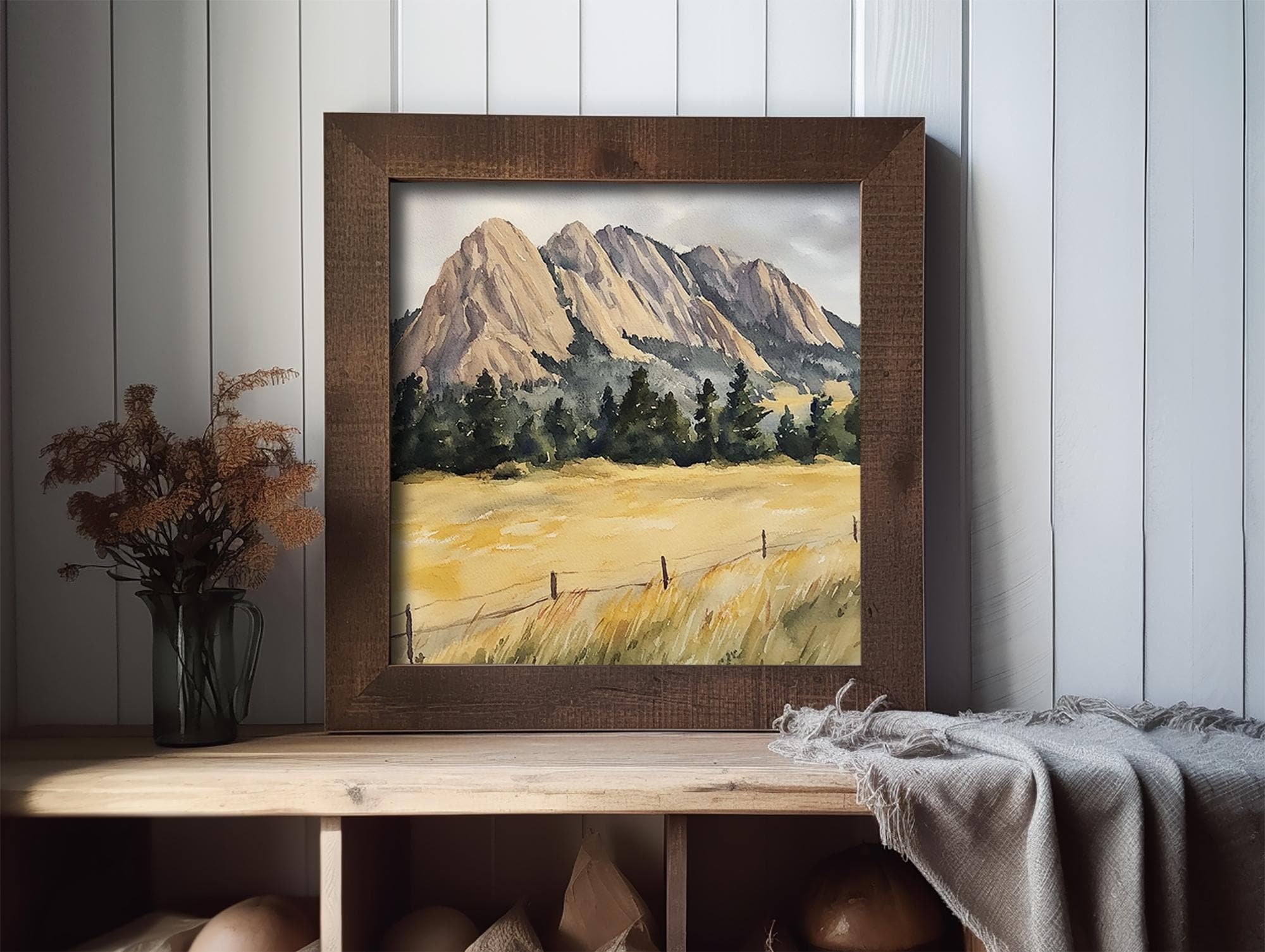 Flatirons Boulder Painting Colorado Watercolor Print Mountain Range ...