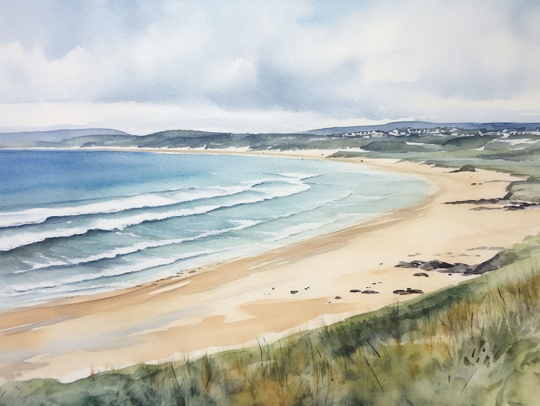 Portsalon Beach Painting Donegal Watercolor Art Print Ireland Coastal ...