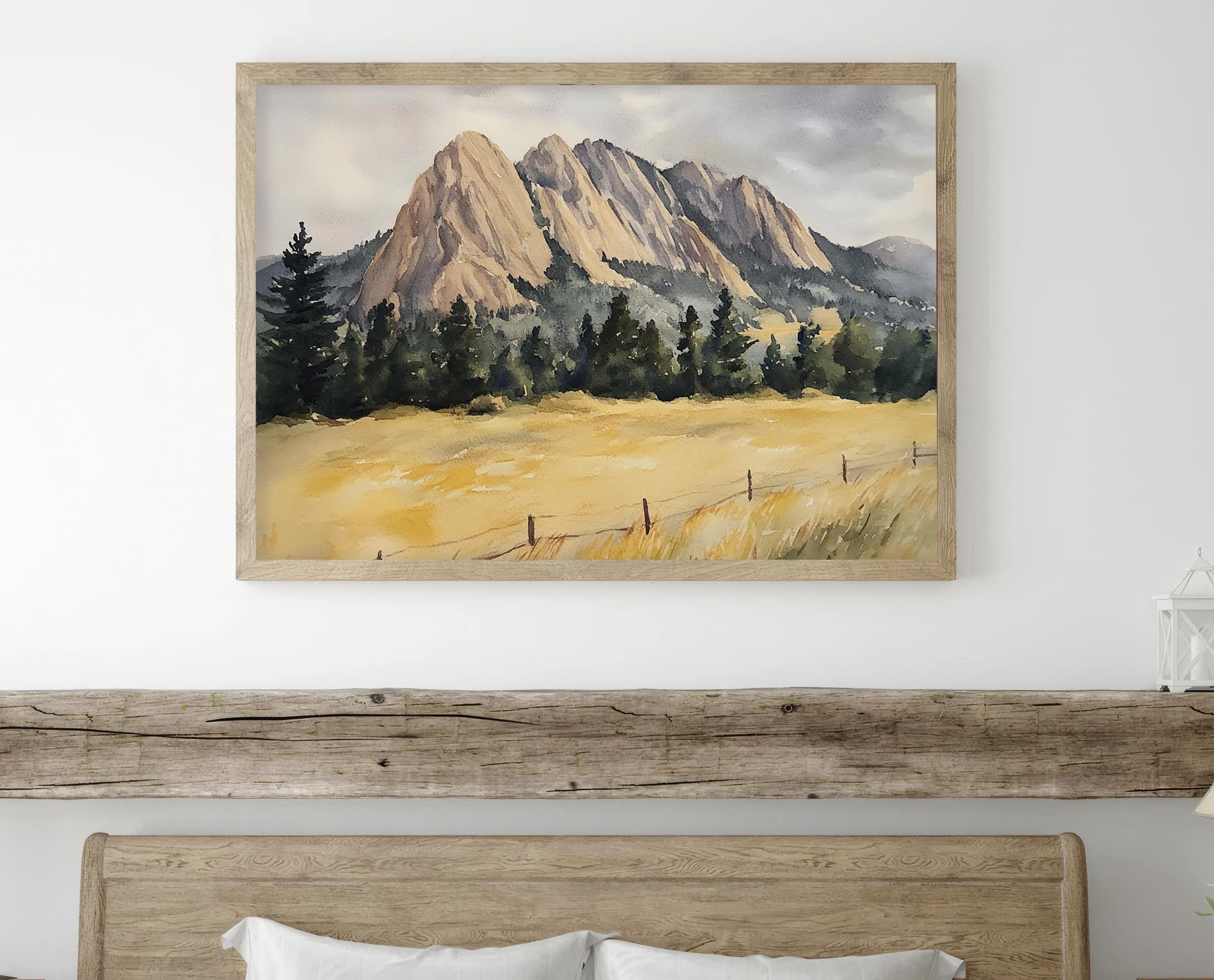 Flatirons Boulder Painting Colorado Watercolor Print Mountain Range ...