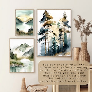 Pine Tree Watercolor Art Print From Original Painting Vermont Landscape ...