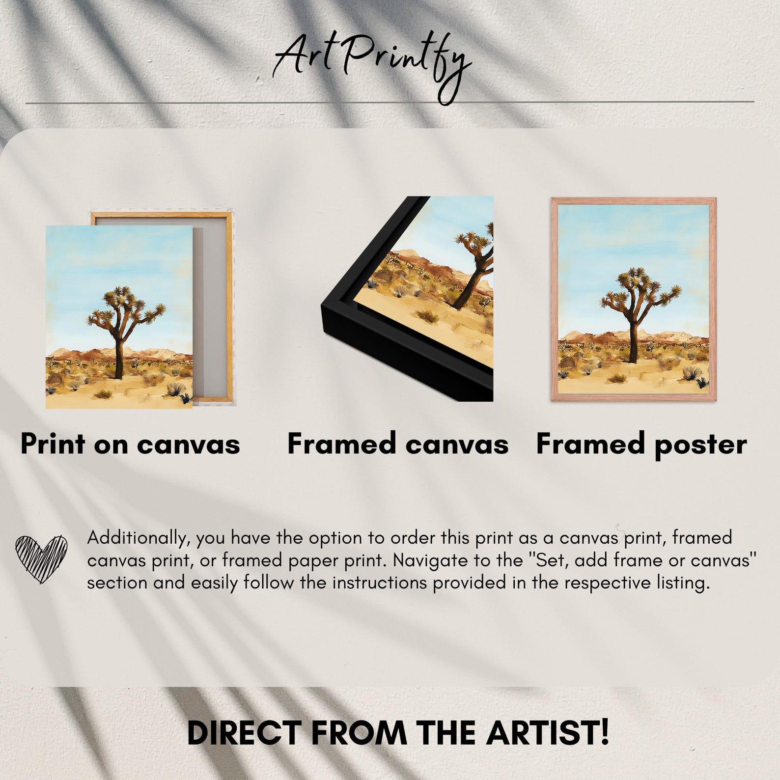 Joshua Tree Painting National Park Watercolor California Landscape Art ...