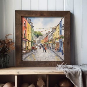 Galway Painting Ireland Watercolor Art Irish Cityscape Print Quay ...