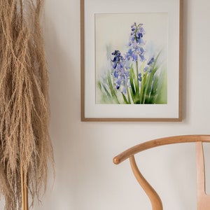 Bluebell Painting Flowers Watercolor Print Bluebells Wall Art Botanical ...