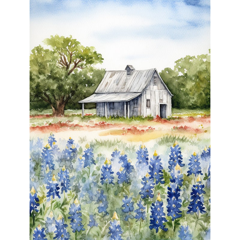 Bluebonnet Painting - Etsy