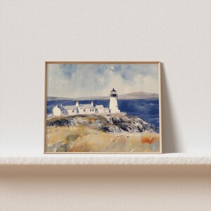 Lighthouse Painting Clare Island Watercolor Art Print Ireland Landscape ...