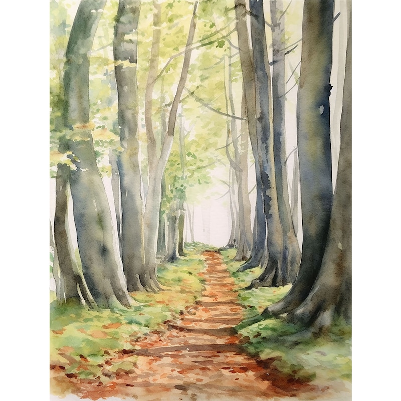 Forest Path Painting - Etsy