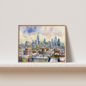 Philadelphia Painting Cityscape Watercolor Art Print Philadelphia ...