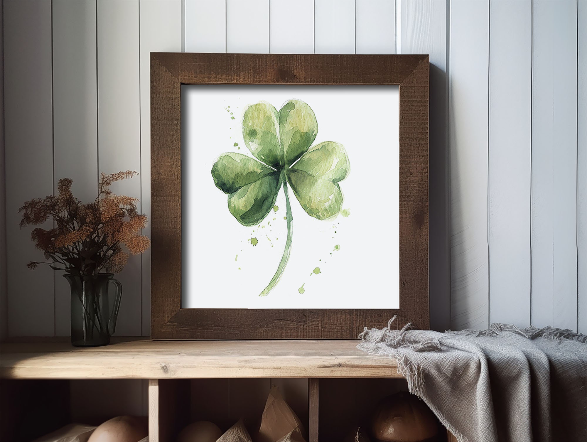 Shamrock Painting Shamrocks Watercolor Art Print Ireland Wall Art Irish ...