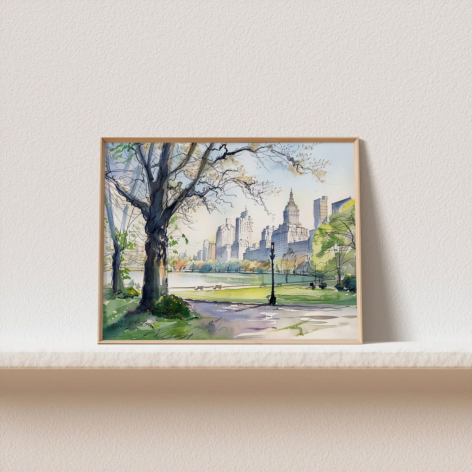 Central Park Painting NYC Watercolor Art Print New York Skyline Print ...