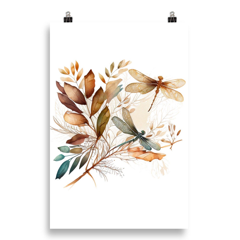 Dragonfly Poster Insect Watercolor Print From Original - Etsy