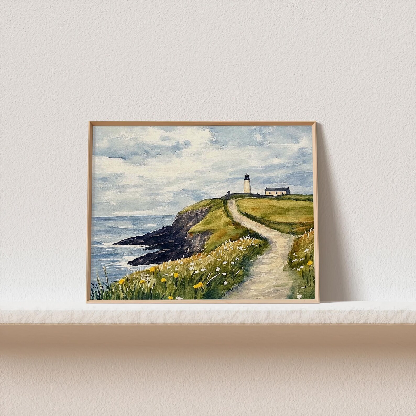 Old Head of Kinsale Painting Lighthouse Watercolor Print Emerald Isle ...