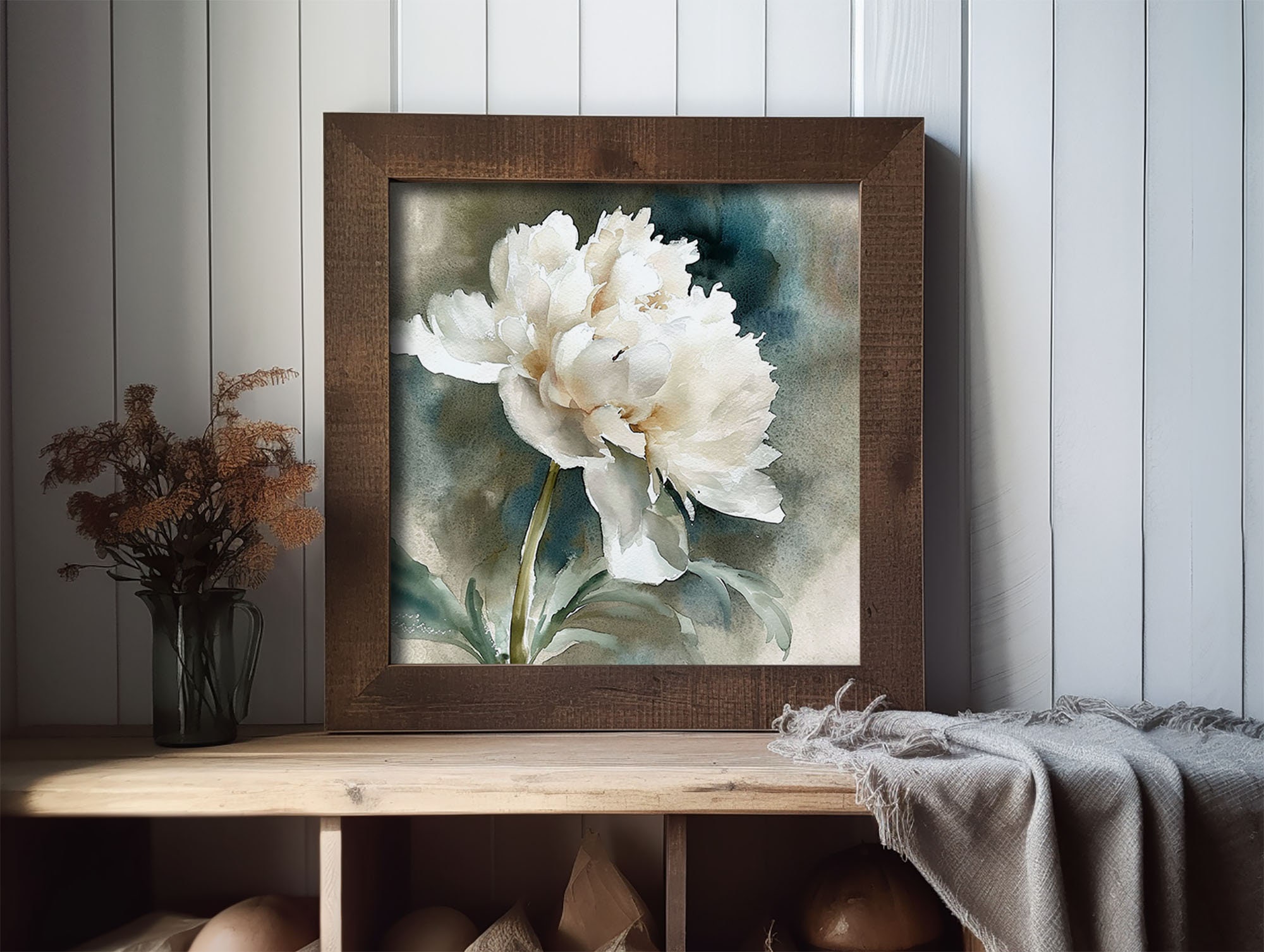 Peony Painting Floral Watercolor Art Botanical Art Print Flower Wall ...
