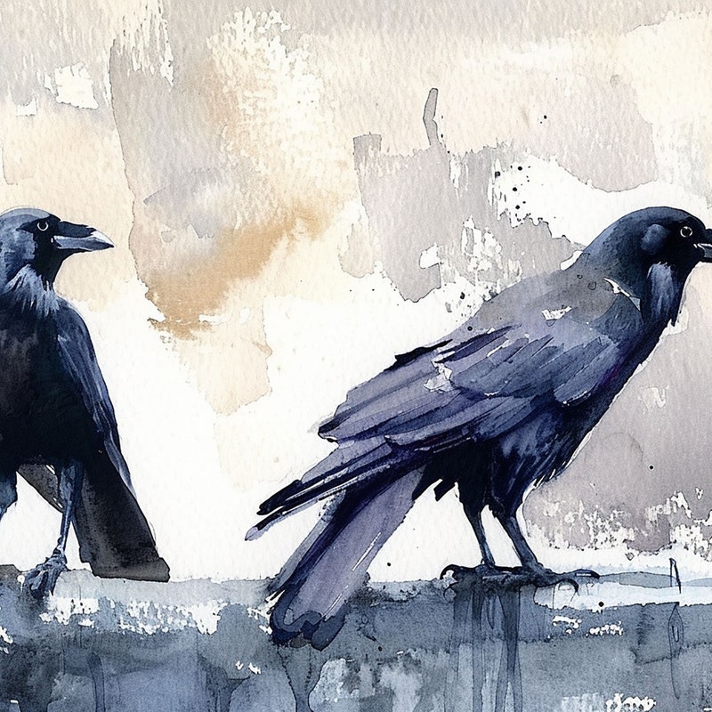 Crow Painting Watercolor - Etsy
