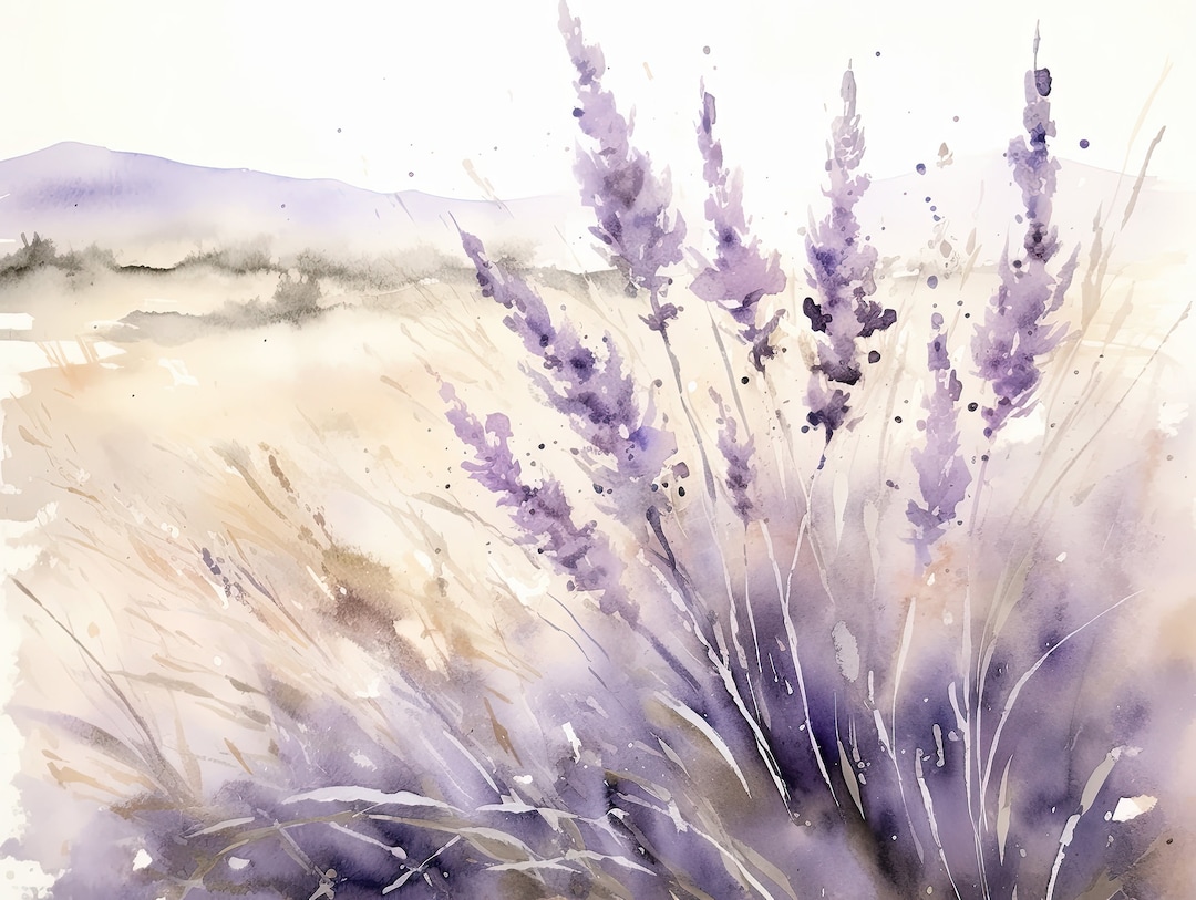 Tuscany Painting Lavender Art Print From Original Watercolor Italian ...