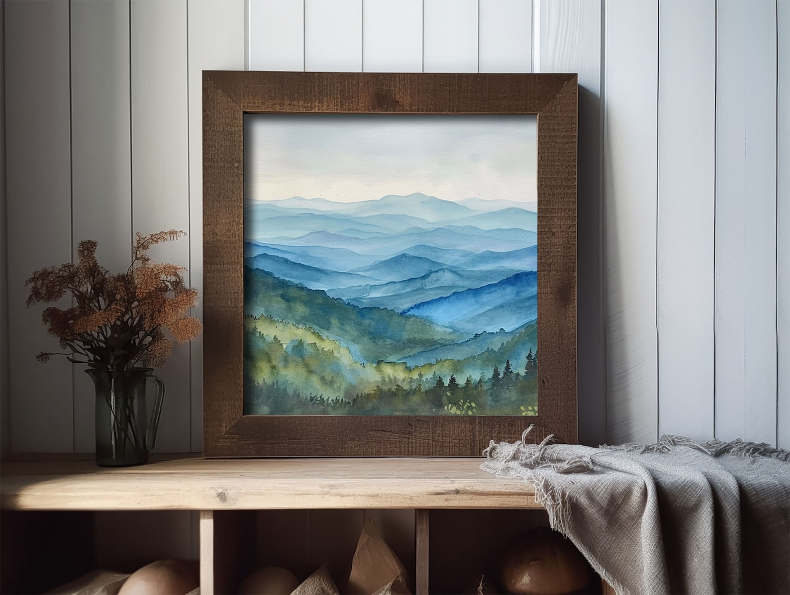 Blue Ridge Mountains Painting Blue Ridge Parkway Watercolor Art Print ...