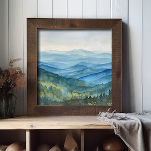 Blue Ridge Mountains Painting Blue Ridge Parkway Watercolor Art Print ...