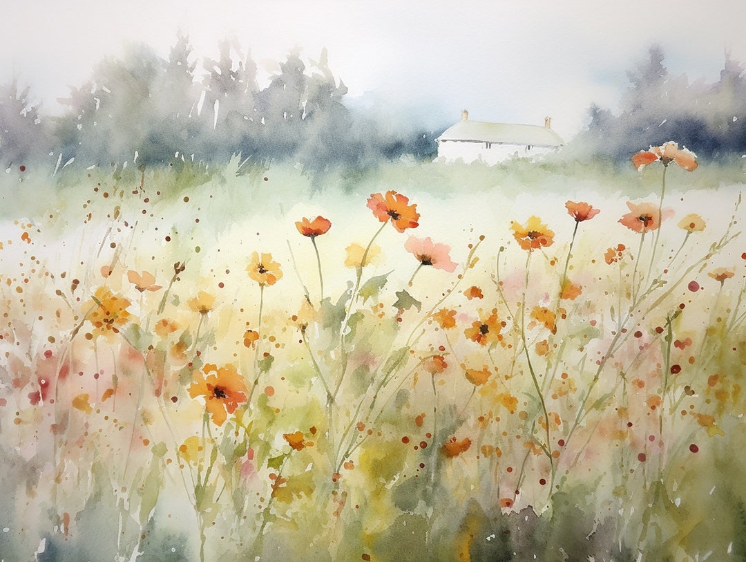 Palouse Painting Flowers Field Landscape Idaho Countryside Landscape ...