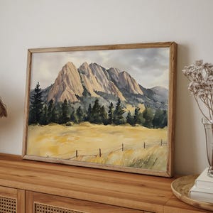 Flatirons Boulder Painting Colorado Watercolor Print Mountain Range ...