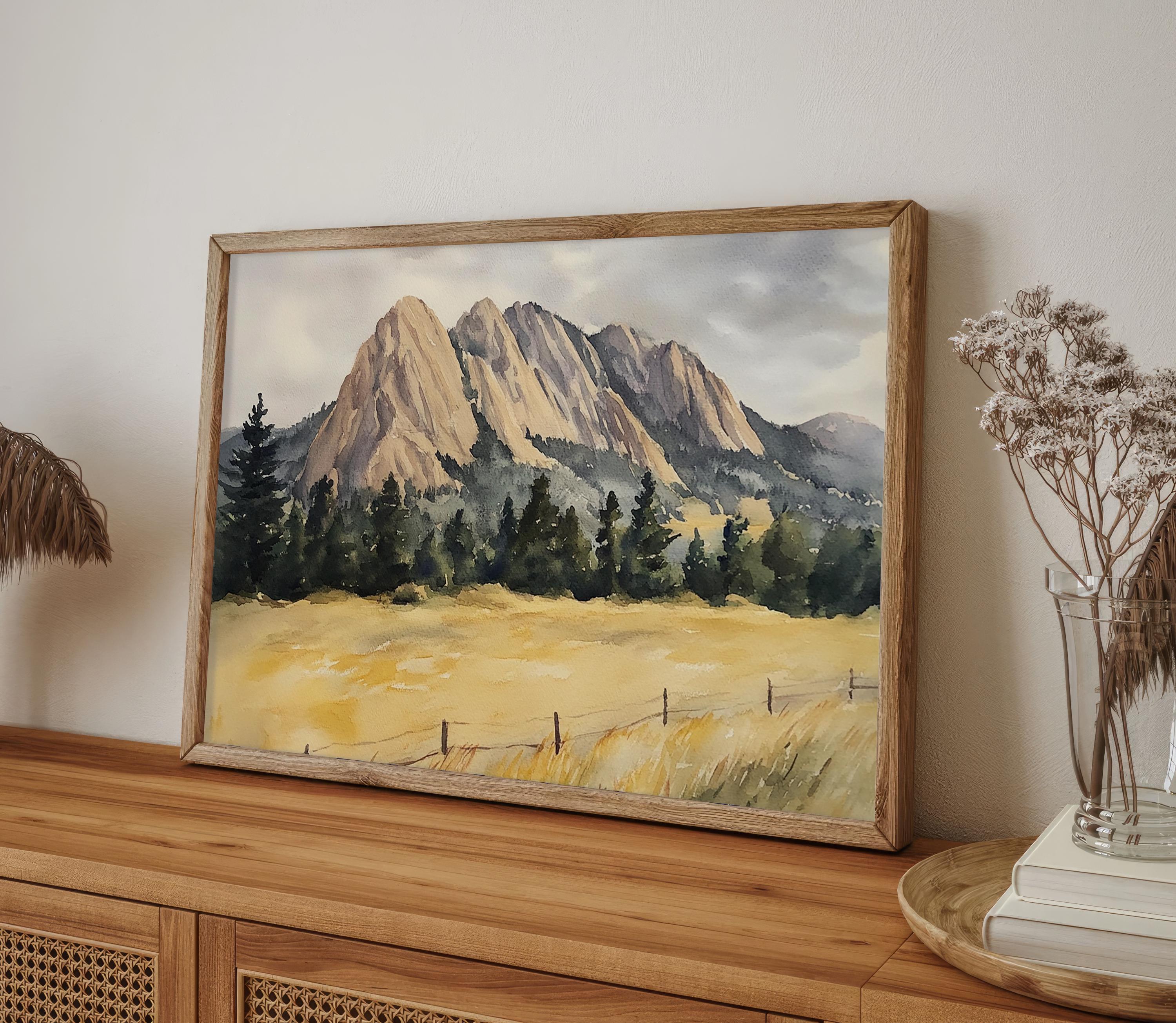 Flatirons Boulder Painting Colorado Watercolor Print Mountain Range ...