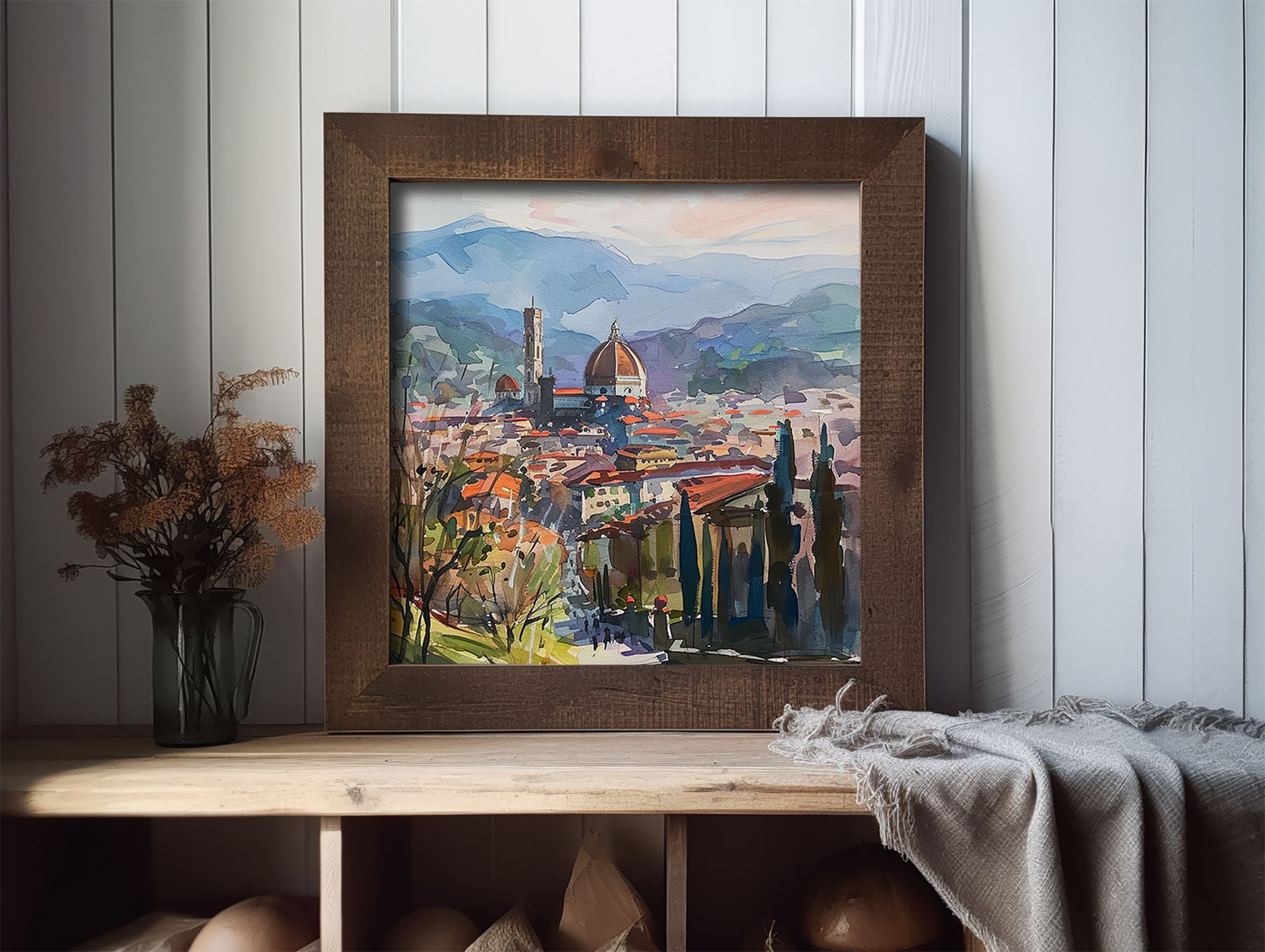 Florence Painting Spring Italian Landscape Watercolor Art Print Italy ...