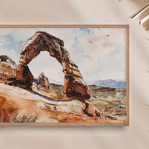 Arches National Park Painting Moab Utah Watercolor Art Print Southern ...