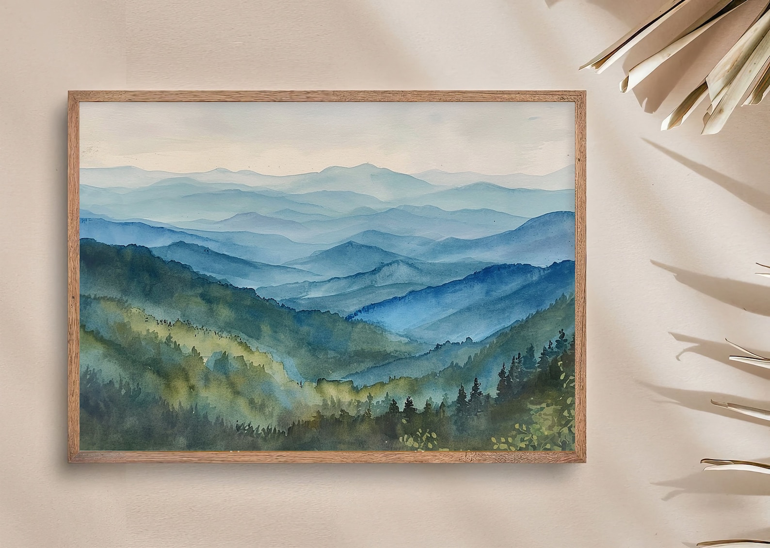 Blue Ridge Mountains Painting Blue Ridge Parkway Watercolor Art Print ...