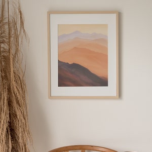 Smoky Mountains Painting Sunrise Watercolor Art Print Mountain Range ...