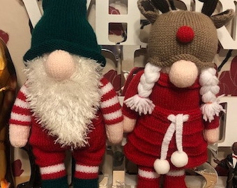 Gonk Gnome Christmas Wreath Knitting Pattern - Etsy