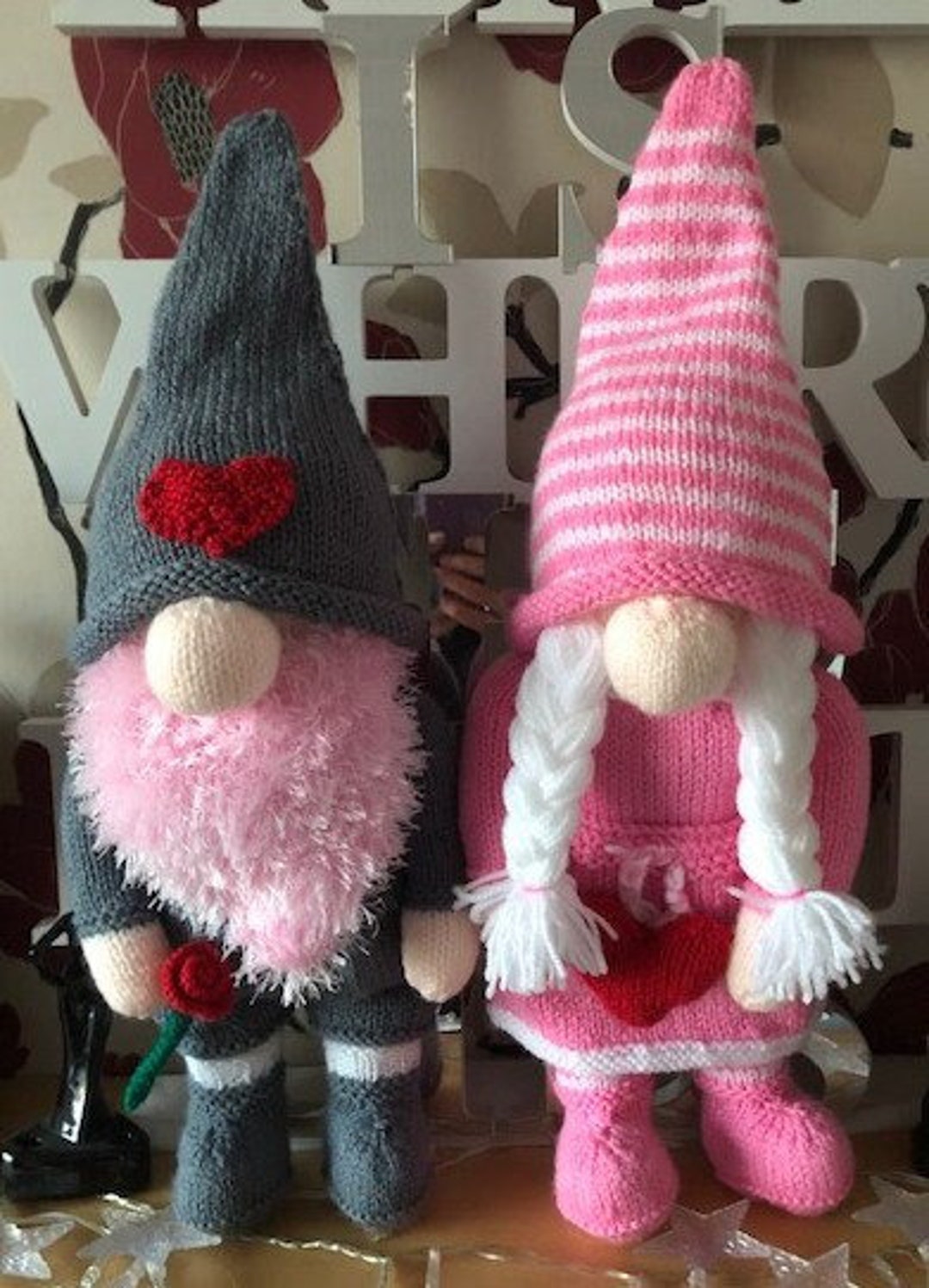 Love Me Love You Gnome Gonks Knitting Pattern - Etsy