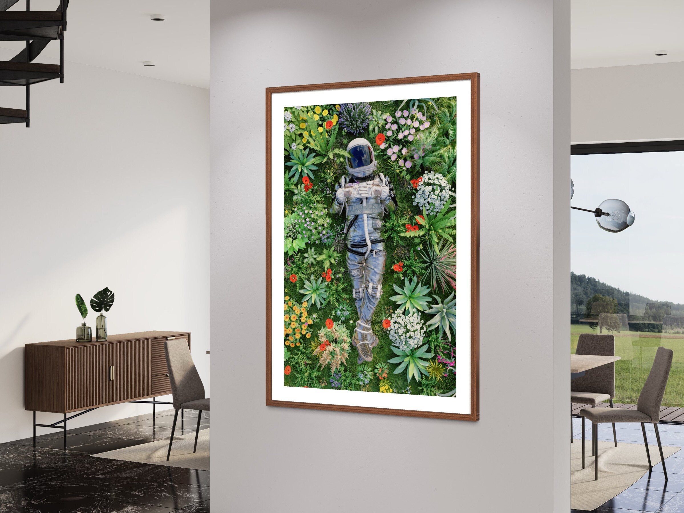 Astronaut's Siesta Poster Aerial View Landscape Poster. Limited Edition ...