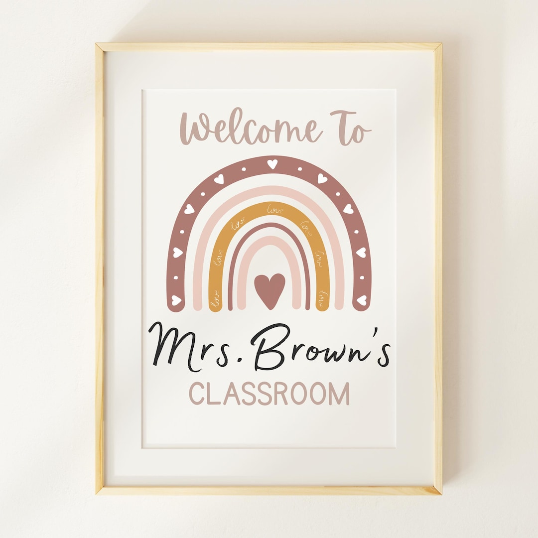 Rainbow Teacher Name Sign: Personalized Classroom Decor (printable PDF ...