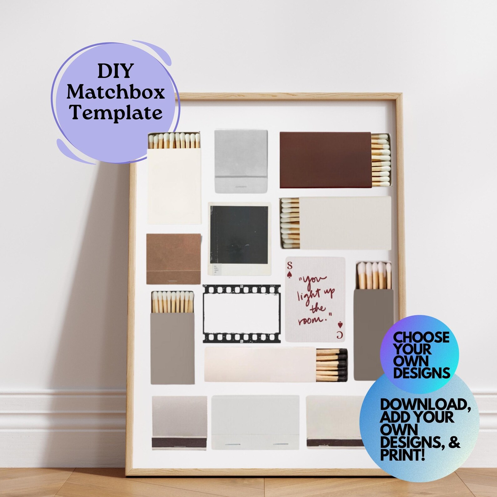 Editable Matchbook Poster Template | Blank Matchbook Template | Digital ...