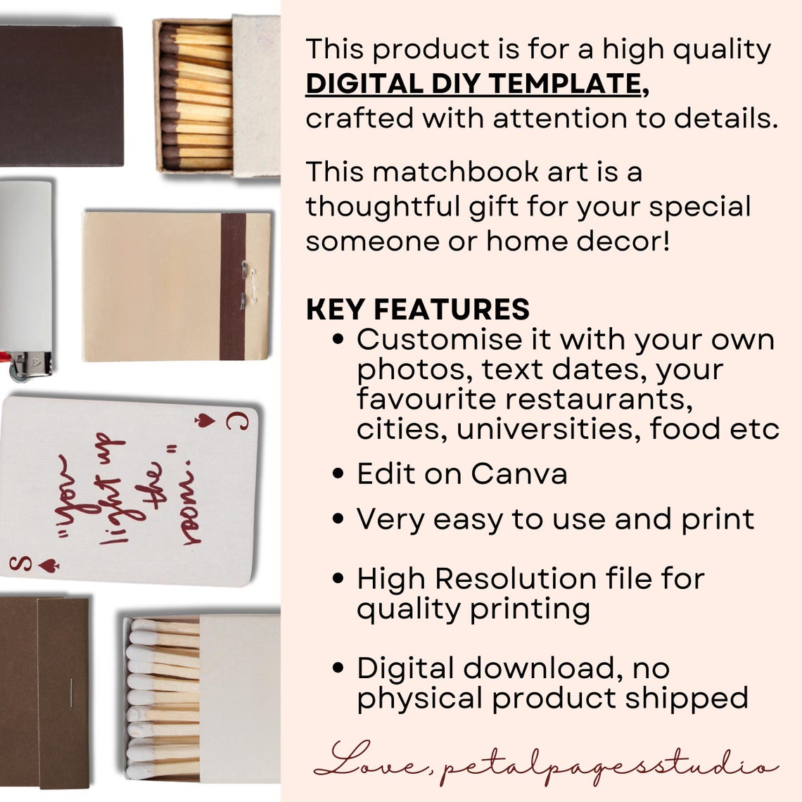 Editable Matchbox Art Template, Anniversary Gift (canva DIY) - Etsy