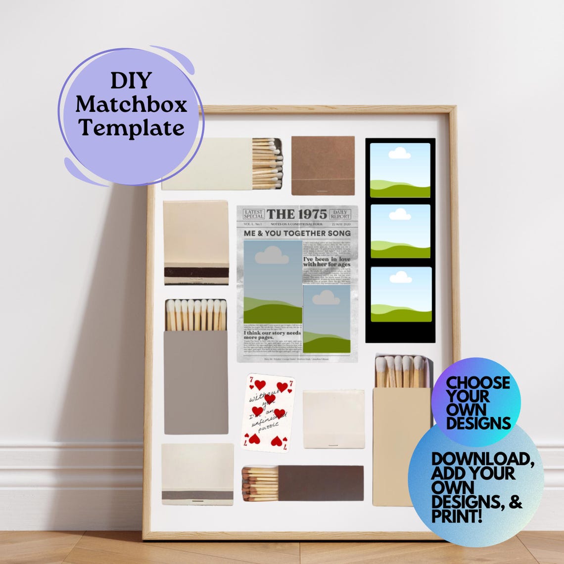 Editable Matchbook Poster Template | Blank Matchbook Template | Digital ...