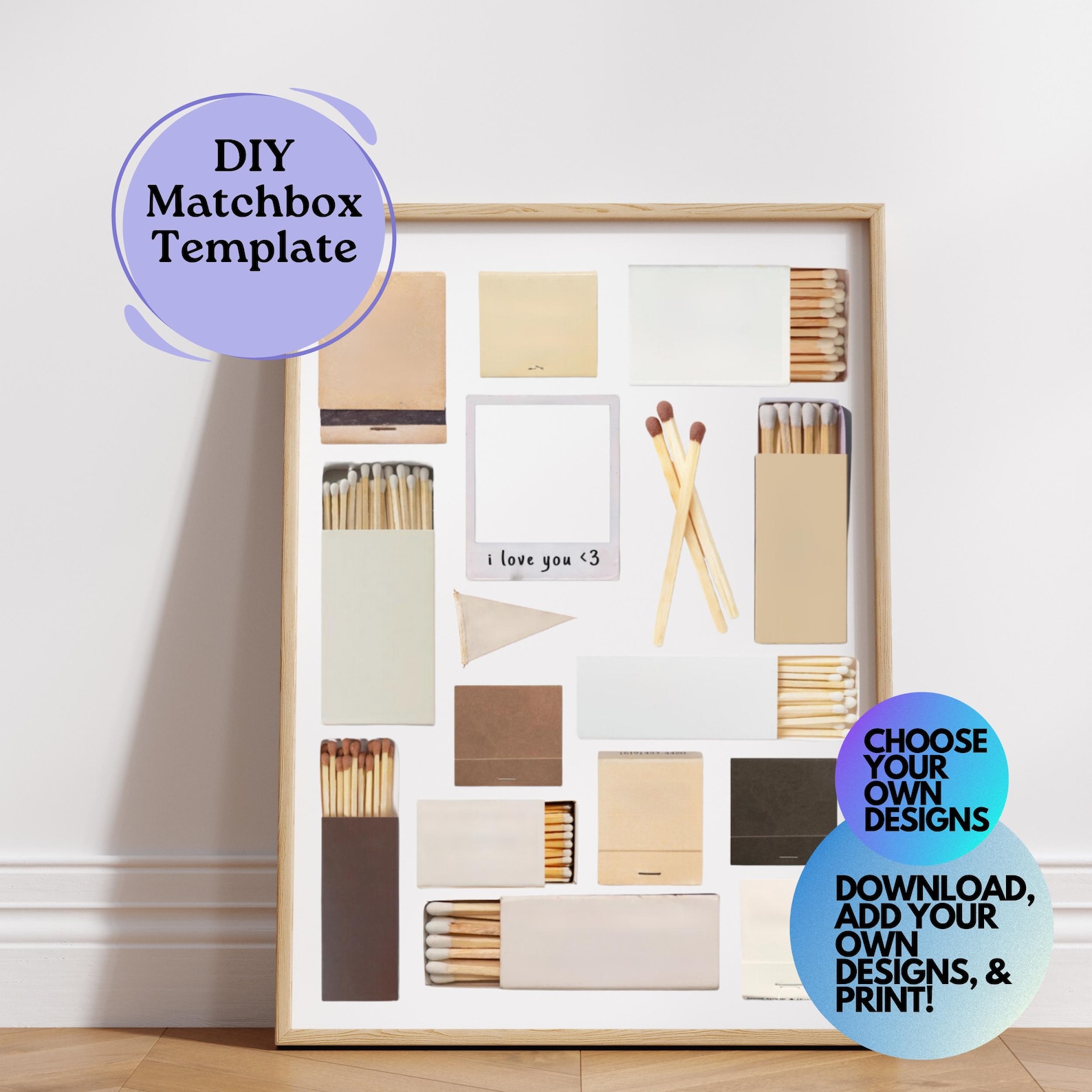 Editable Matchbook Poster Template | Blank Matchbook Template | Digital ...