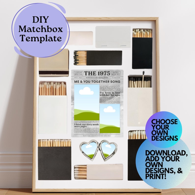 Editable Matchbook Poster Template Blank Matchbook Template Digital ...