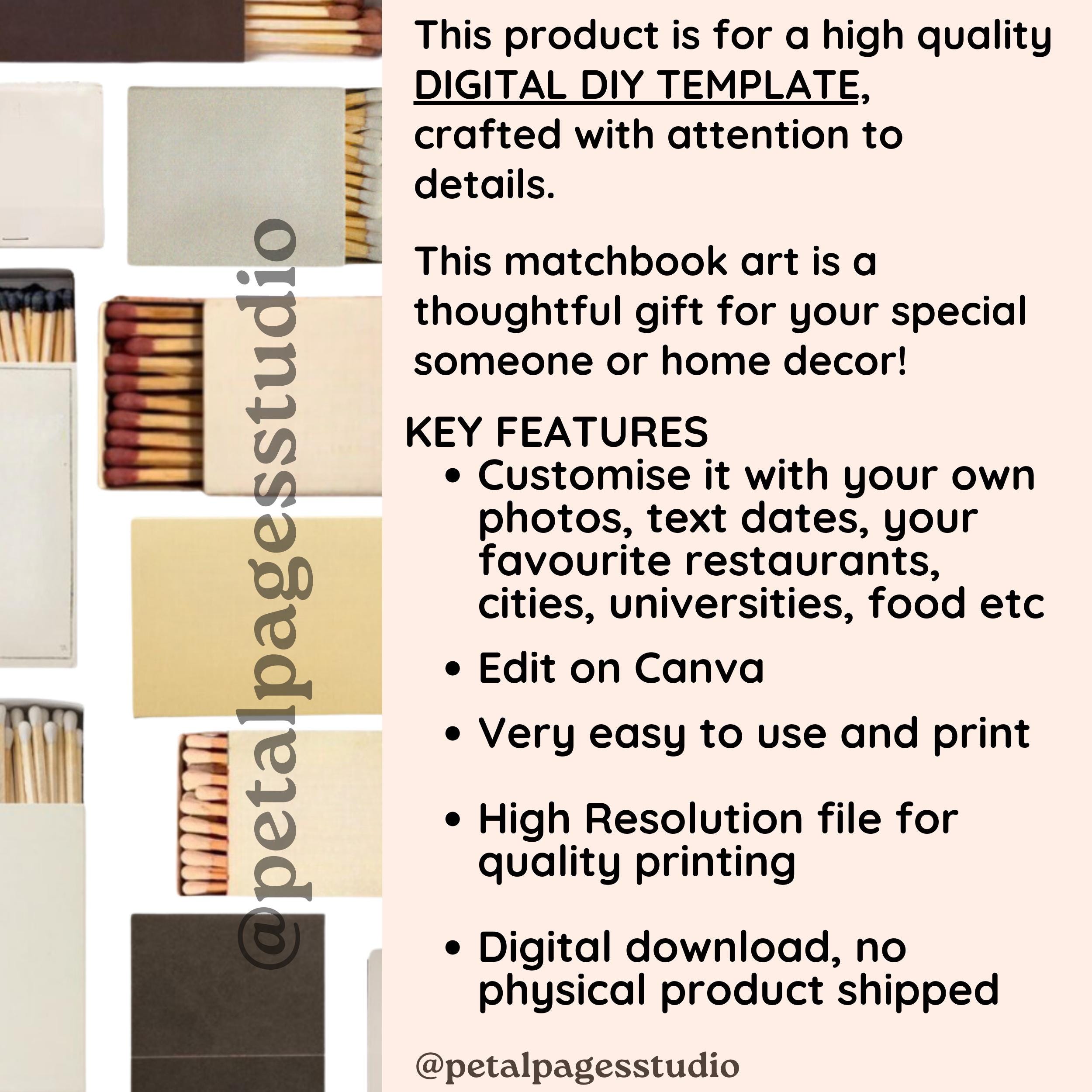 RED AESTHETIC Matchbook Poster Template | Blank Matchbook Template ...
