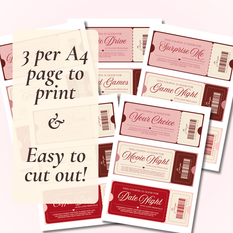 Editable Gift Love Romantic Coupons Template, Last Minute Adult ...