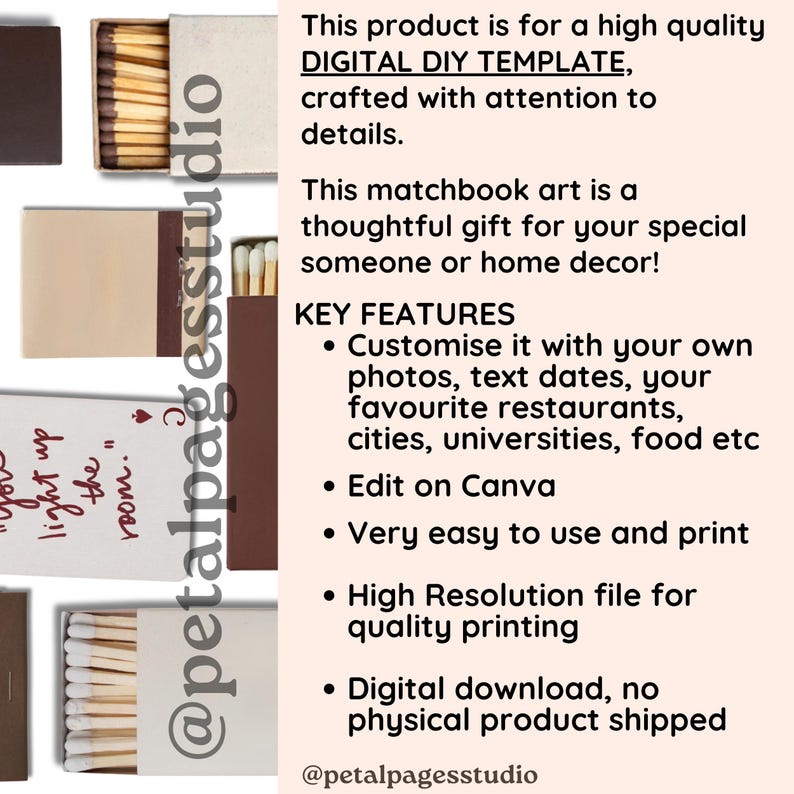 Editable Matchbook Poster Template: Brown Neutral Decor (digital ...