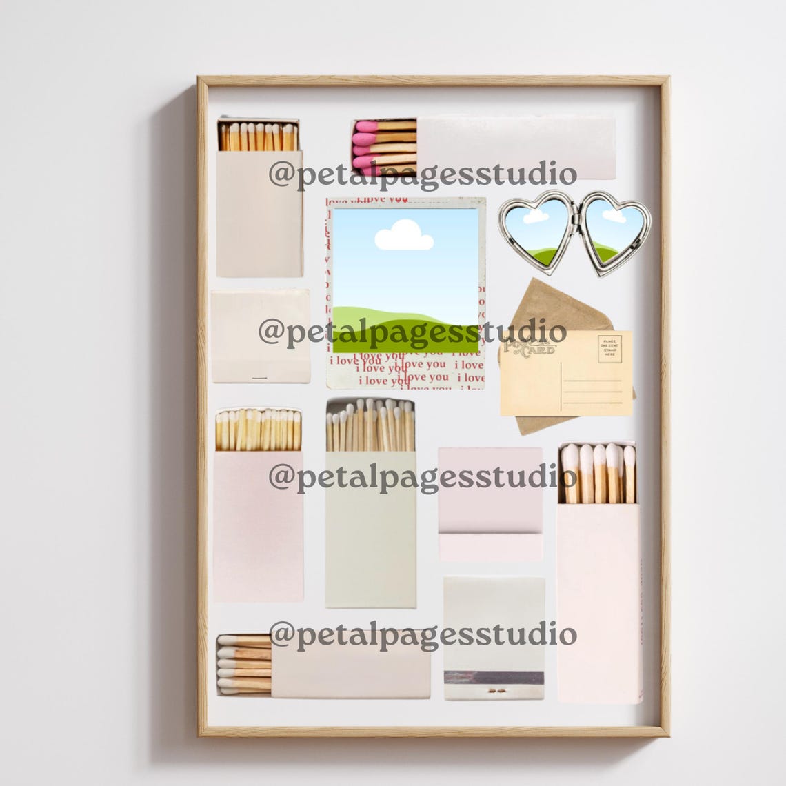 PINK AESTHETIC Editable Matchbook Poster Template | Blank Matchbook ...