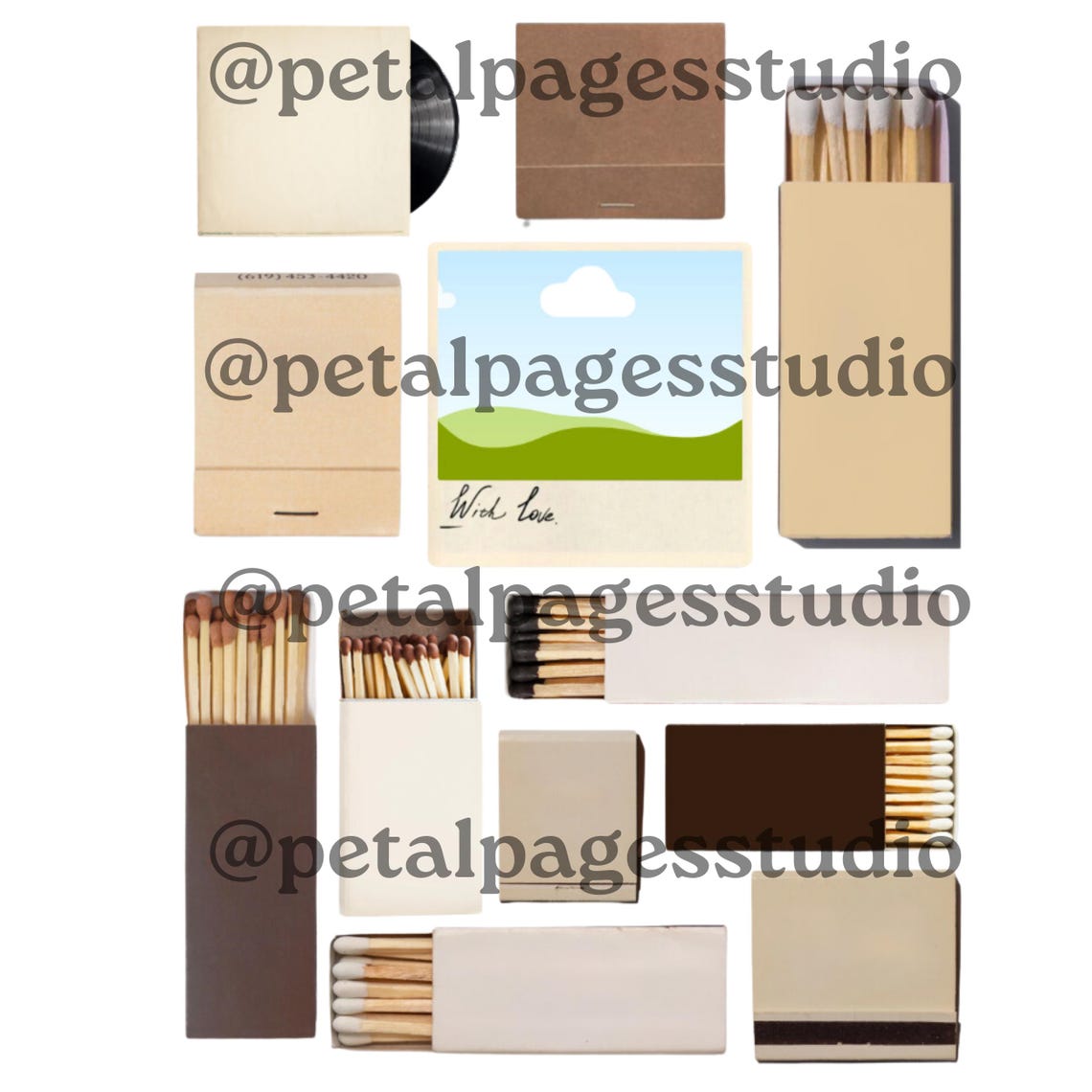 BLANK MATCHBOOK Template Brown/white Digital Download | Custom Matches ...