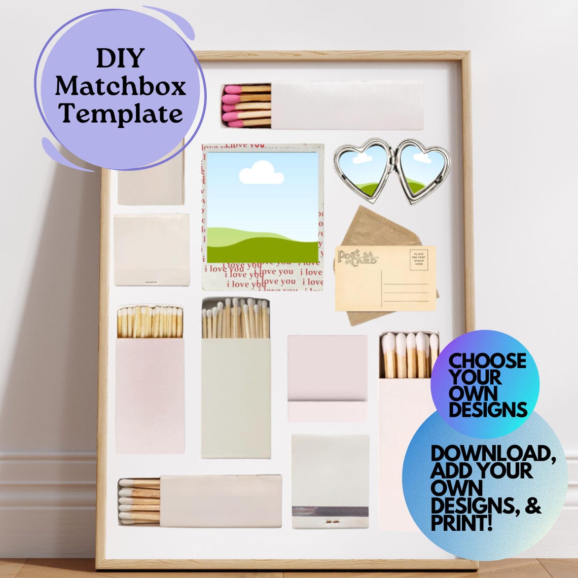 PINK AESTHETIC Editable Matchbook Poster Template | Blank Matchbook ...