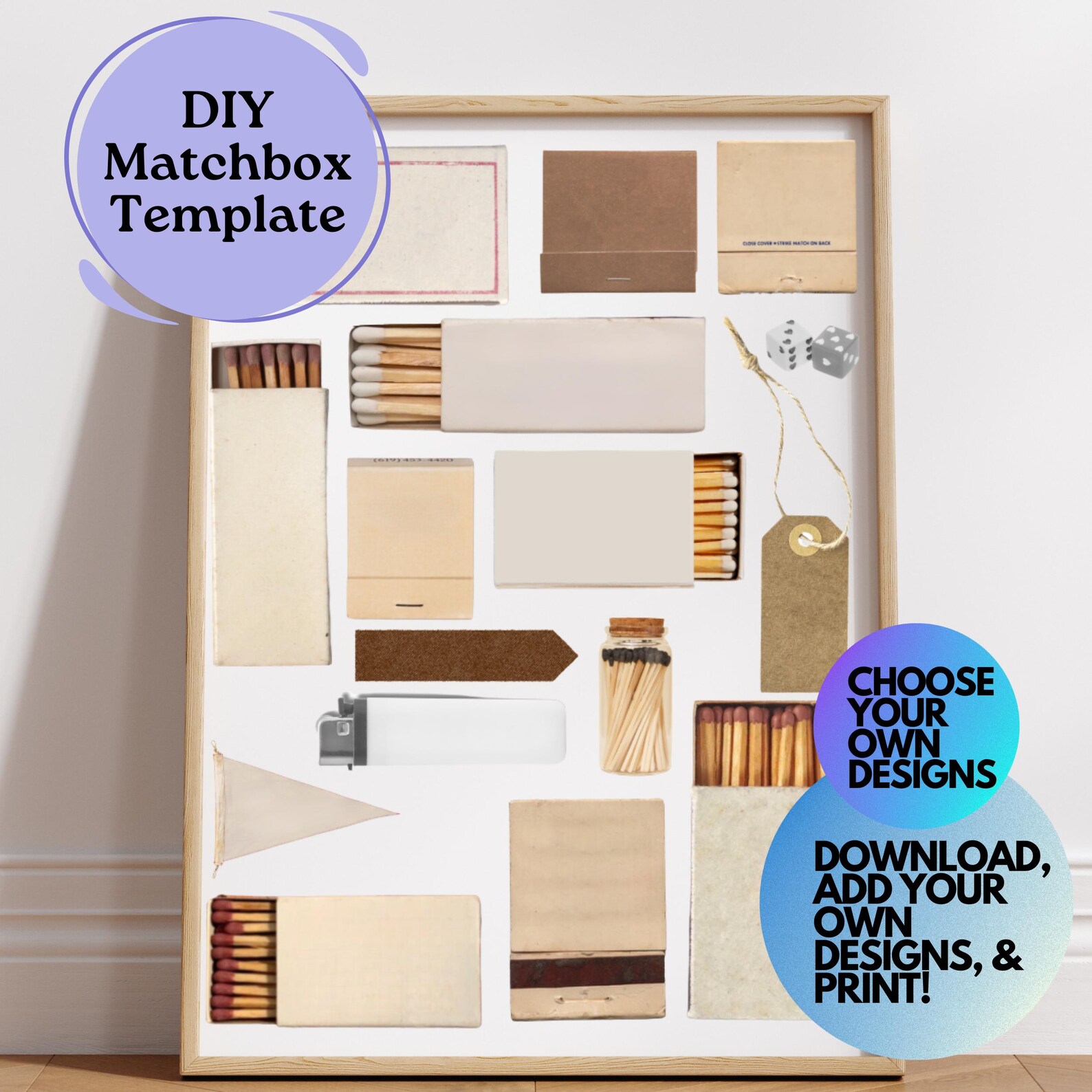 Editable Matchbook Poster Template | Blank Matchbook Template | Digital ...