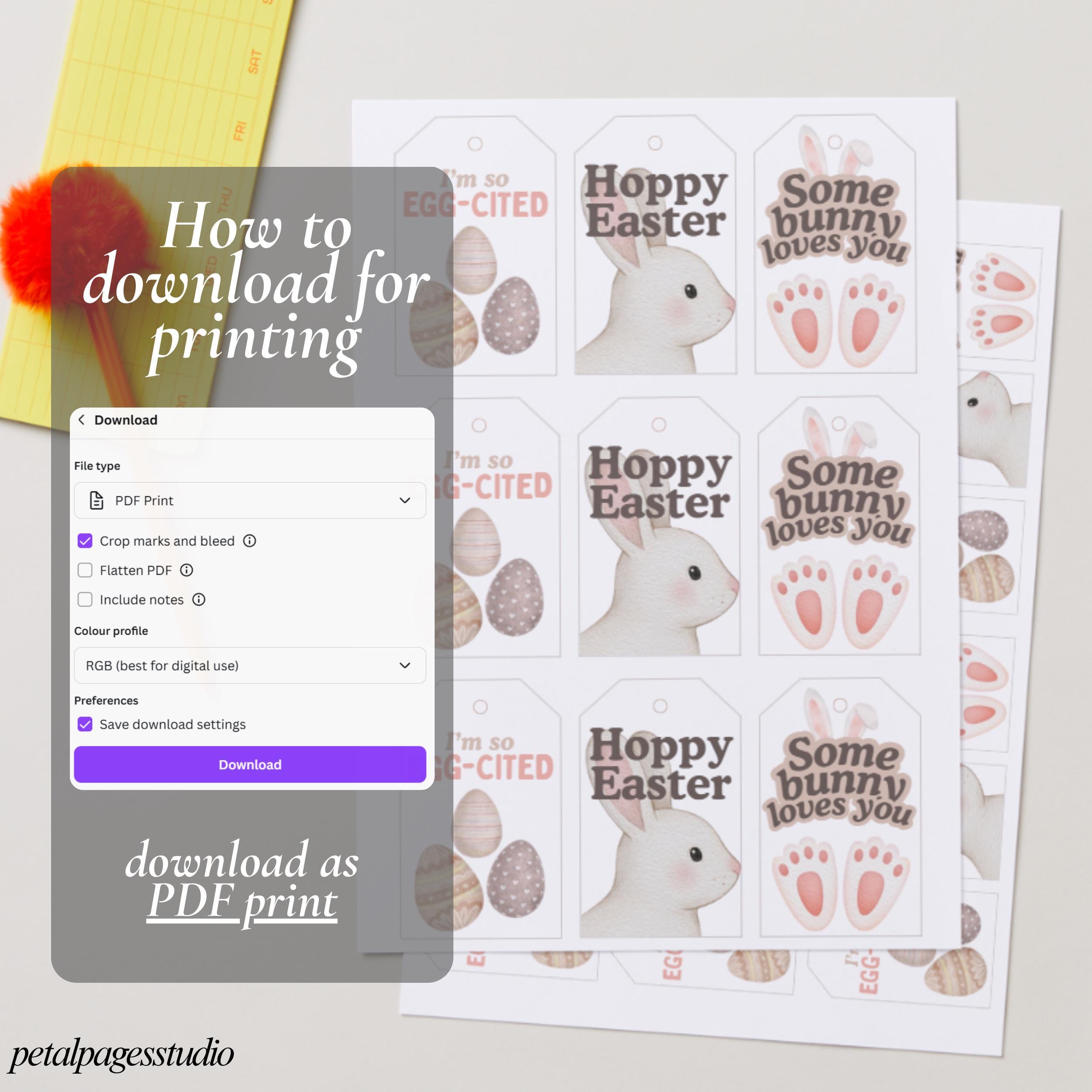 Editable Easter Gift Tags, Printable Kids Easter Basket Treat Bag ...