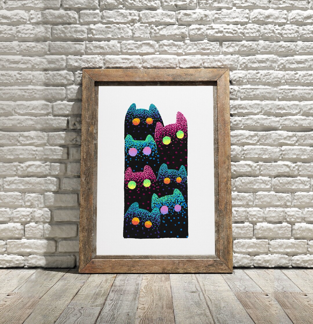 Dotwork Cat Wall Art. Printable Wall Art. Printable Wall Decor ...