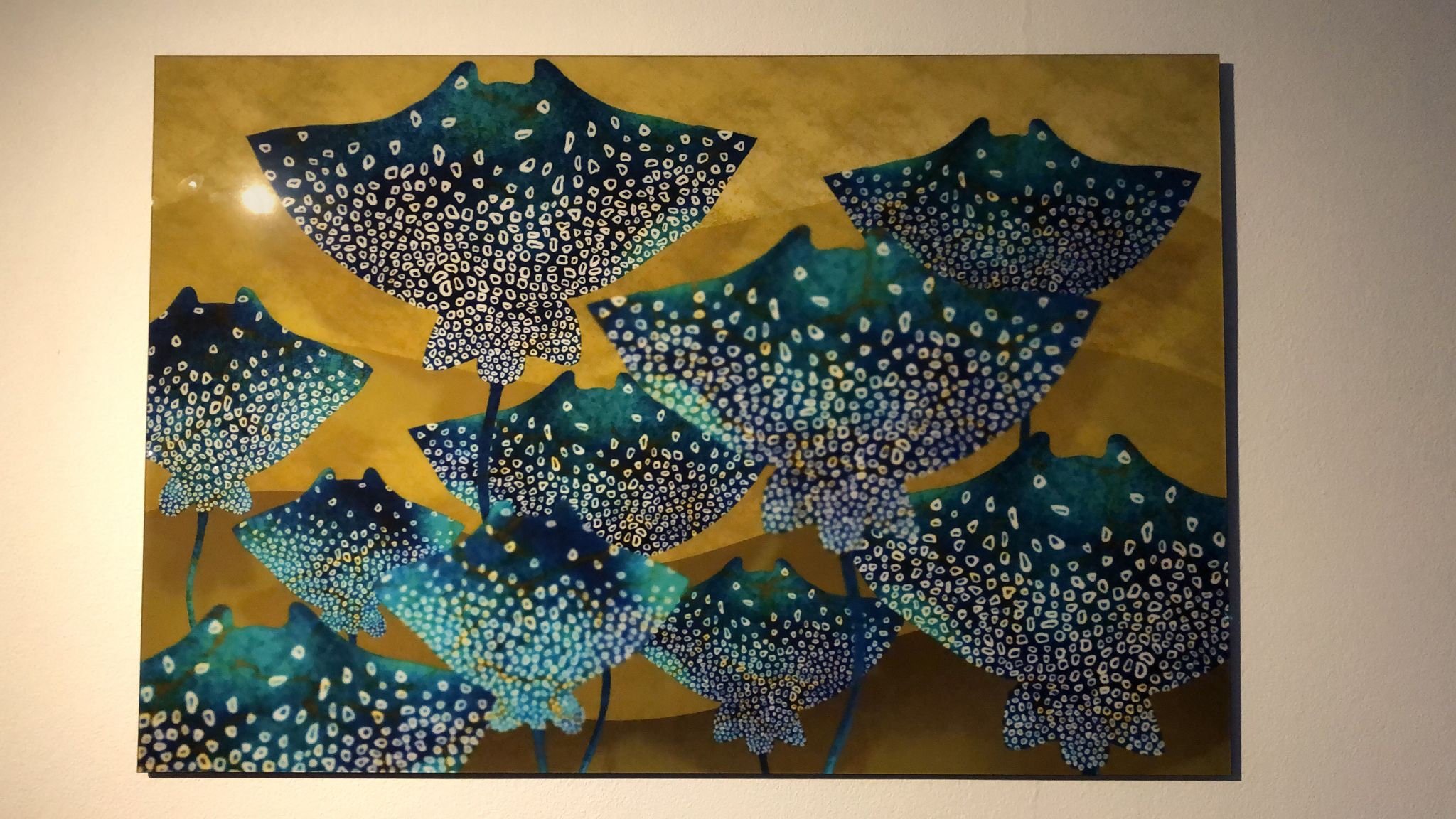 Opal Manta Ray Wall Art, Manta Ray Wall Art, Sea Life Art, Coastal Art ...