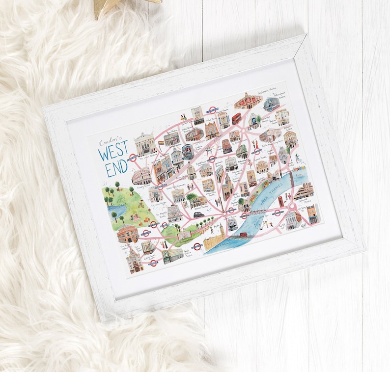 West End Map Art Print - Etsy UK